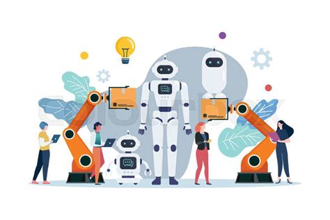 People With Automation Android Robots Robotics Industry Ins Colourbox