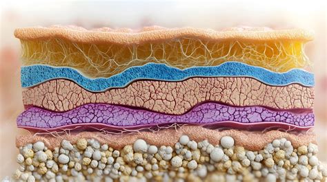 Crosssectional Illustration Of Human Skin Layers Showing Dermis