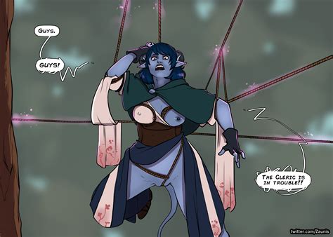 Rule 34 1girls Blue Hair Blue Skin Bondage Breasts Cleric Clothing