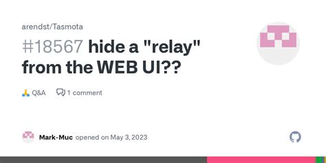 Hide A Relay From The WEB UI Arendst Tasmota Discussion GitHub