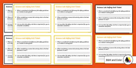 Science Lab Safety Exit Tickets For 6th 8th Grade Twinkl