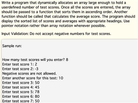 Solved Write A Program That Dynamically Allocates An Array
