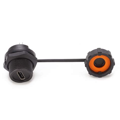 Industrial Waterproof TypeC Socket PCB Panel Mount E10TPC TF1 F Thread Install Connector For