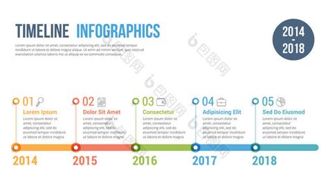 时间线信息图形模板工作流或流程图矢量图图片 包图网企业站