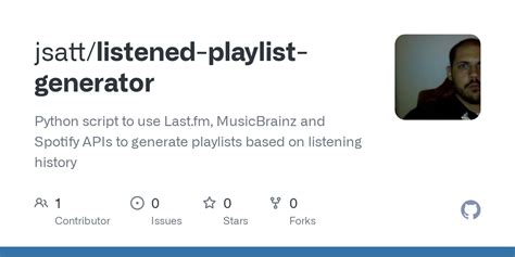 github jsatt listened playlist generator python script to use last