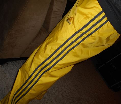 Adidas Yellow Nylon Pants Shiny Sports