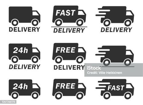 빠른 24시간 무료 배송 배달 트럭 아이콘 모양 웹 스토어 로고 기호 기호입니다 벡터 일러스트 이미지입니다 흰색 배경에 격리 로고에 대한 스톡 벡터 아트 및 기타 이미지
