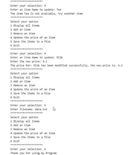 Solved Write A Python Program That Manages A Store With The