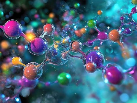 Colorful Molecular Structure In Abstract Chemical Reaction Artwork