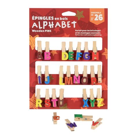 Alphabet Wooden Pins Set 26 Canac