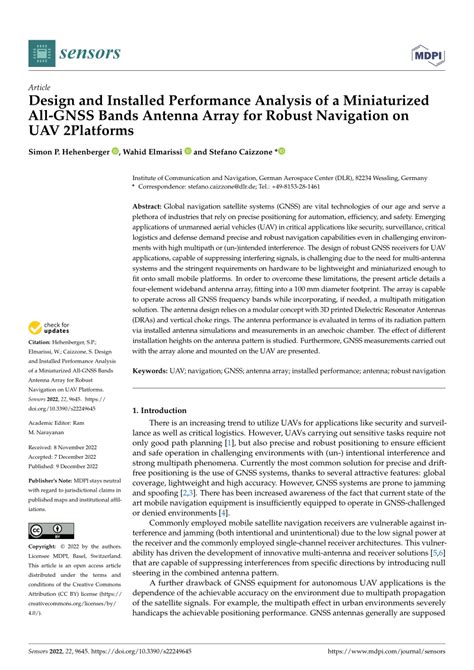 Pdf Design And Installed Performance Analysis Of A Miniaturized All Gnss Bands Antenna Array