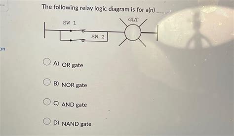 Solved The Following Relay Logic Diagram Is For A N A Or