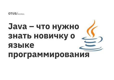 Java что нужно знать новичку о языке программирования Otus