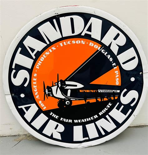 Vintage Circa 1950s American Round Standard Air Lines Tin Metal