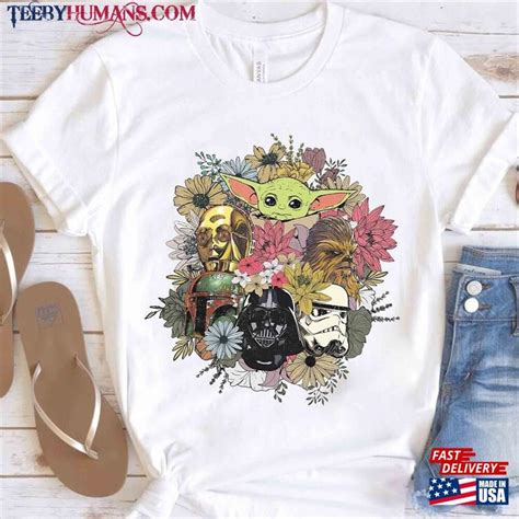 Star Wars Darth Vader Stormtrooper Boba Fett Chewie Floral Retro Shirt Galaxy Hoodie Unisex