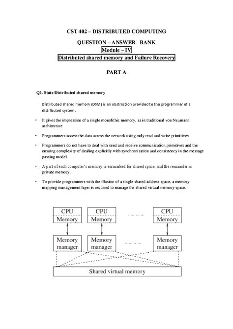 Question And Answer Bank Module Iv Cst 402 Distributed Computing
