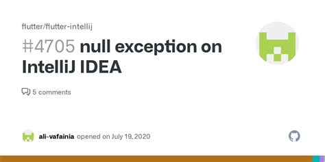 Null Exception On Intellij Idea · Issue 4705 · Flutterflutter Intellij · Github