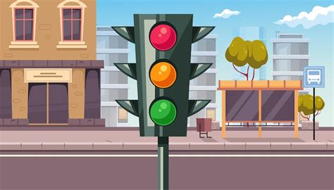 Premium Vector Traffic Light City Town Street Transportation Concept
