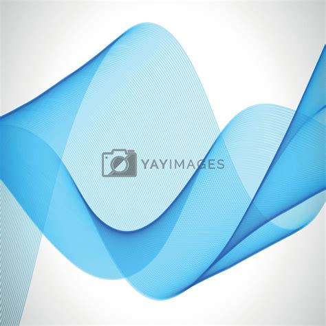 Abstract Blue Wavy Lines On White Background Vector By Bemphoto