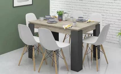 Трапезна маса Верона сив крафт/антрацит | ТК Мебел