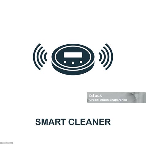 스마트 클리너 아이콘입니다 스마트 장치 아이콘 컬렉션에서 흑백 스타일 아이콘 디자인 Ui입니다 스마트 클리너 아이콘의 그림입니다 그림 흰색 절연입니다 웹 디자인 애플 리
