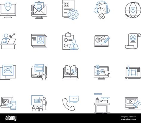 Corporation Teamwork Outline Icons Collection Cooperation