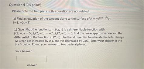 Solved Question Points Please Note The Two Parts In Chegg