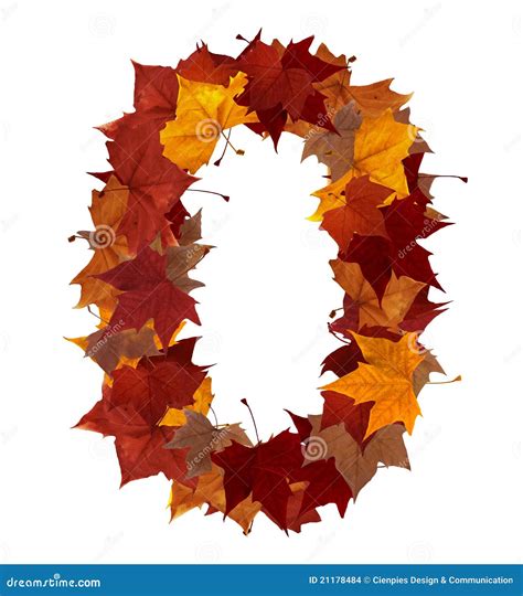 Number Zero With Fall Leaf Isolated Stock Photo Image Of Nature Fall