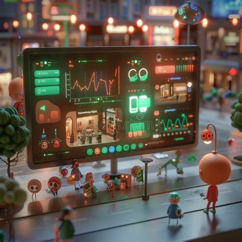 High Tech Dashboard Displaying Analytics Of Retail Foot Traffic Bustling Shopping Center