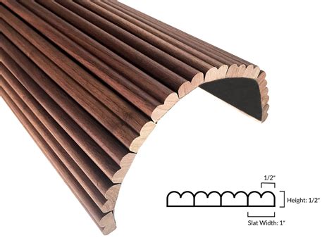 12 Half Round Walnut Tambour Wood Panels For Sale