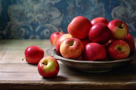 Premium Ai Image A Display Of Apples On A Table Generative Ai