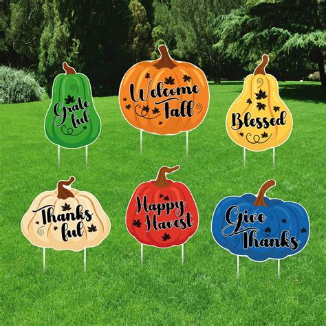 Thanksgiving Yard Sign Decorations Cutouts Pumpkin Fall Etsy