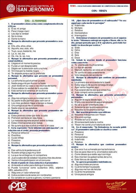 Pronombre Ybsen Pre San Jeronimo Albert Udocz