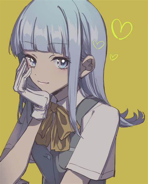 Safebooru 1girl Bangs Blue Eyes Blue Hair Blunt Bangs Chin Rest Deco