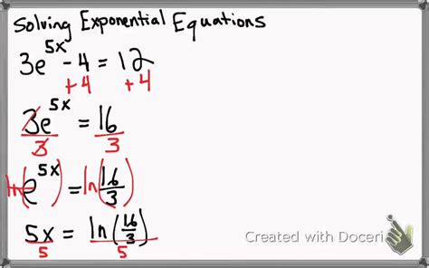 55 Solving Exponential Equations Involving E The Natural Exponential