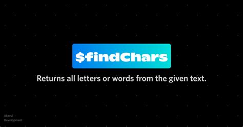 Findchars Aoijs — Documentation