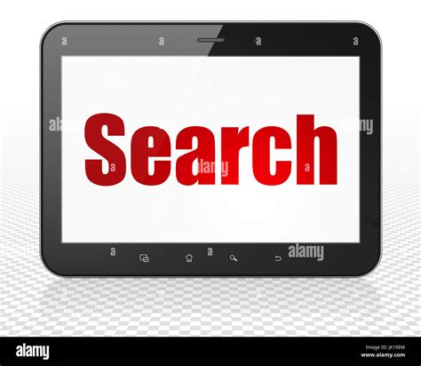 web design concept tablet pc computer with search on display stock