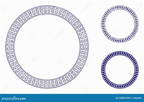 Double Circle Frame Vector Mesh Carcass Model And Triangle Mosaic Icon Stock Vector