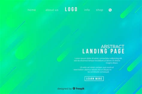 평면 추상 방문 페이지 템플릿 무료 벡터