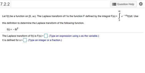 Solved Question Help Let F T Be A Function On Chegg