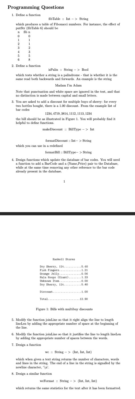 Solved The Answer Must Be In Haskell