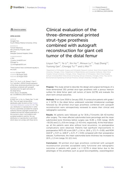 Pdf Clinical Evaluation Of The Three Dimensional Printed Strut Type Prosthesis Combined With