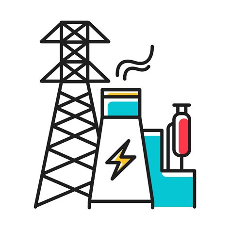 Energy Industry Blue Color Icon Power Engineering Electricity Generation And Transmission