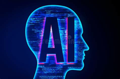 Silhouette Of A Human Head Filled With Binary Code And The Letters Ai Illustrating The Concept