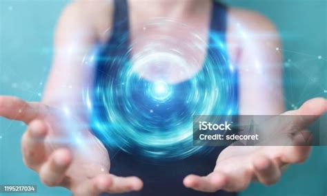 새로운 미래 에너지 원 3d 렌더링을 만드는 흐린 배경에 여자 활력에 대한 스톡 사진 및 기타 이미지 활력 연료 및 전력 생산 사람들 Istock