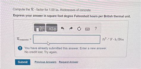 Solved Compute The R ﻿factor For 100 ﻿in ﻿thicknesses Of