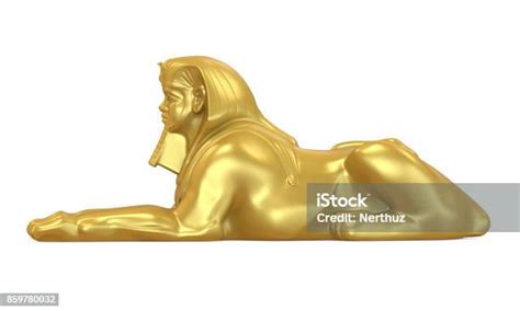 Patung Sphinx Emas Terisolasi Foto Stok Unduh Gambar Sekarang