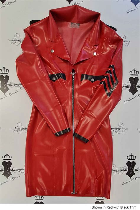 Military Bitch Fetish Latex Uniform With Full Length Zip Long Sleeves