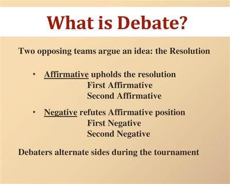 Team Policy Debate Orientation Ppt Download