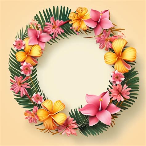 Premium Ai Image Flower Wreath Frame